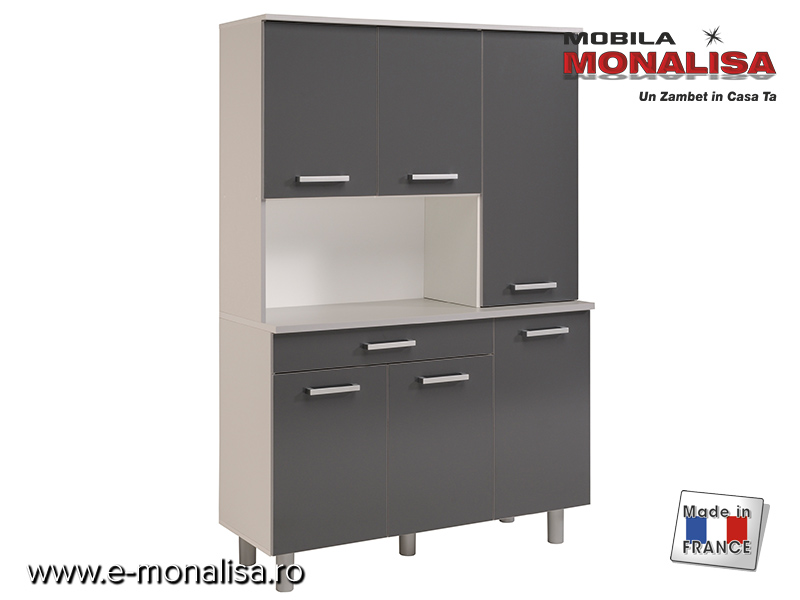 Bufet Bucatarie Gri Lucios | Pret Mobila bucatarie ieftina in Rate