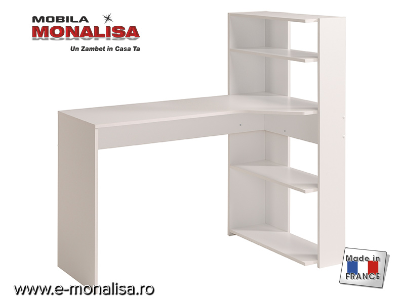Birou de Colt Alb Mister | Mobilier Birou in Rate Pret Importator