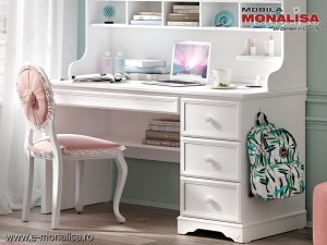 Masa de birou alb rosu rubin - Birou mic fete Yakut Small Cilek