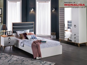 Mobila camera dormitor Moderna Tineret - Copii Baron alb DEOSEBIT